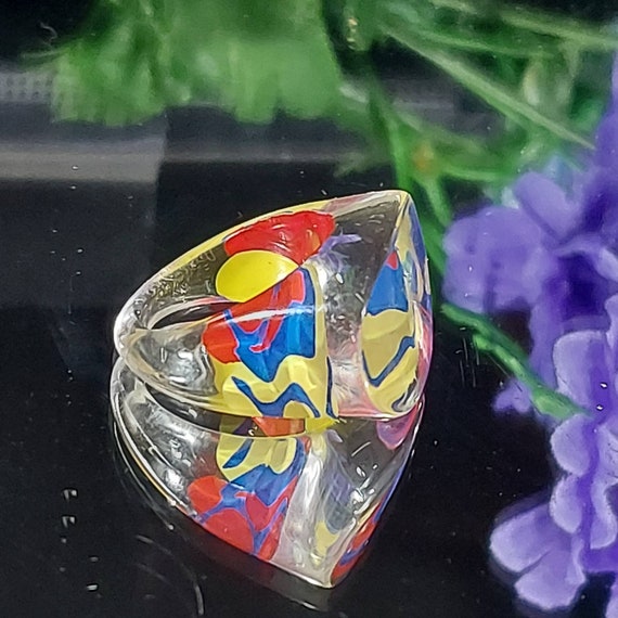 Womens Ring, Lucite, Plastic, Retro, Vintage Ring, Ch… - Gem