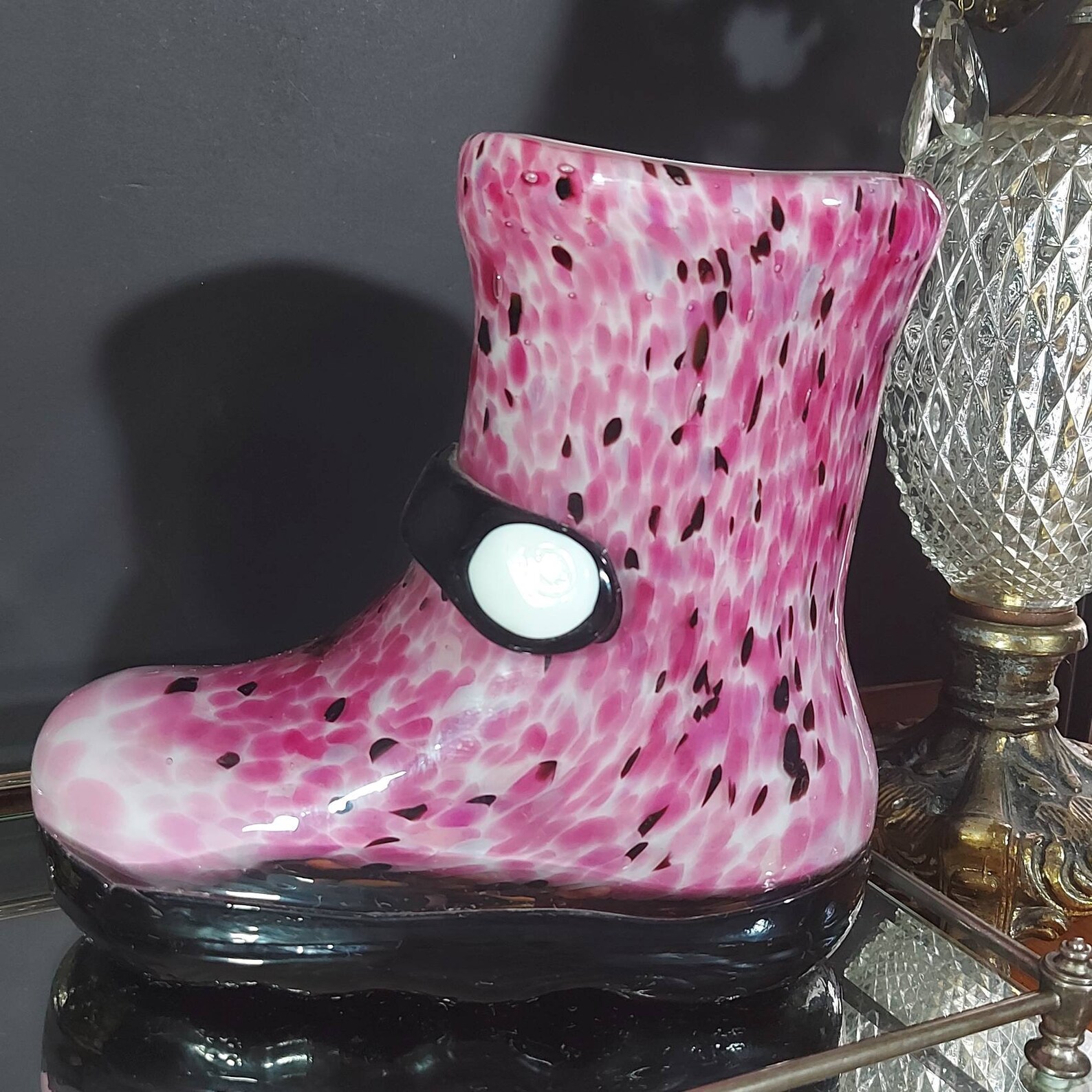 Murano Hand Blown Glass Vintage Art Glass Boot Shoe Vase - Etsy