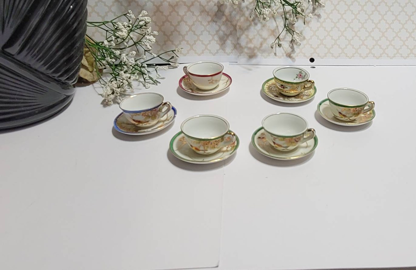 Miniature Bone China Tea Set Mini Tea Cups Vintage - Etsy