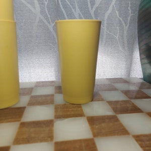 Tupperware Tumblers, Tall Tumblers, Small Tumblers, Vintage 70s, Yellow ...