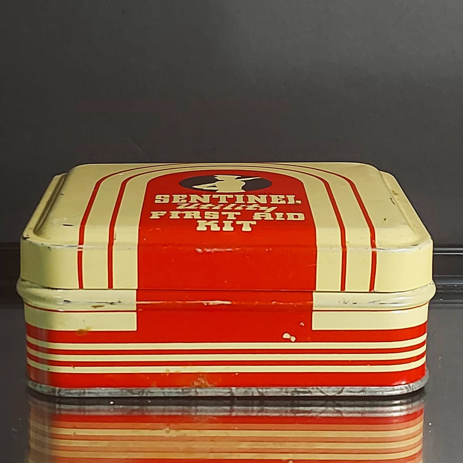 Antique Sentinel Utility, First Aid Kit, Metal Tin, Vintage 40s, Red ...