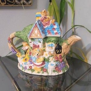 Teddy Bear Tea Set 9pcs. Cute Collectible Vintage Resin - Etsy