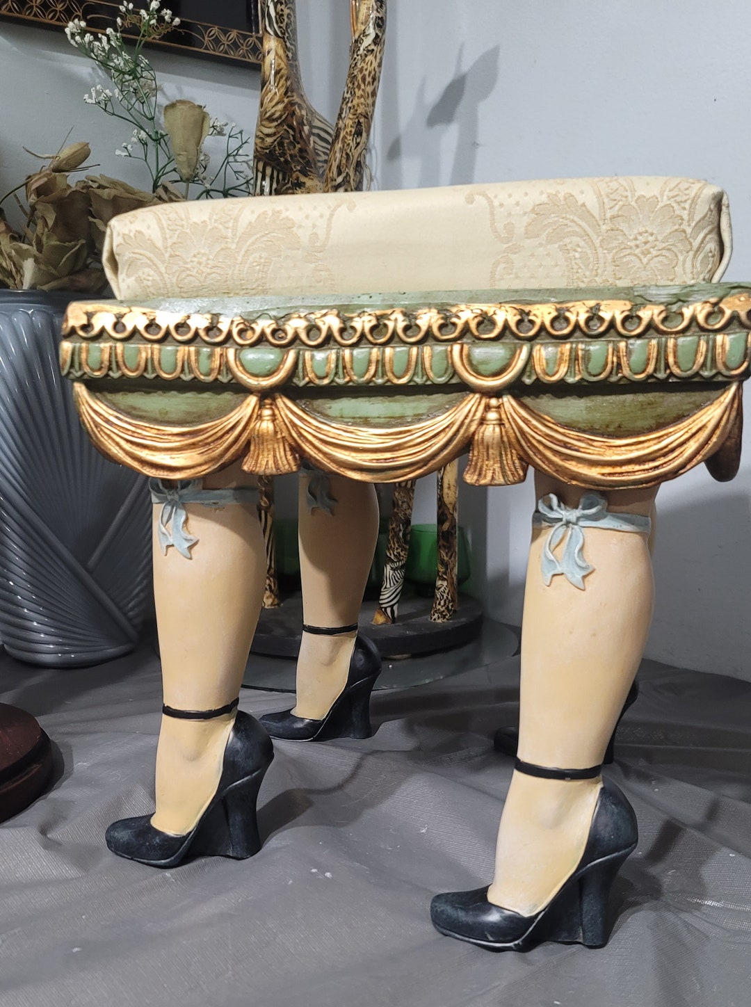 Stool, Vintage, Folies Bergere Boudoir Stool, Unique, Rare, Furniture ...