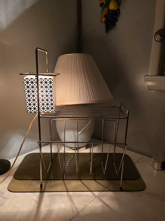 Magazine Rack Lamp, Vintage, Hollywood, Regency, Mid-… - Gem