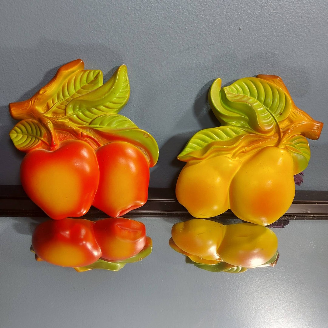 Miller Studio Inc Set of Chalkware 70s Fruit Plaques Vintage - Etsy