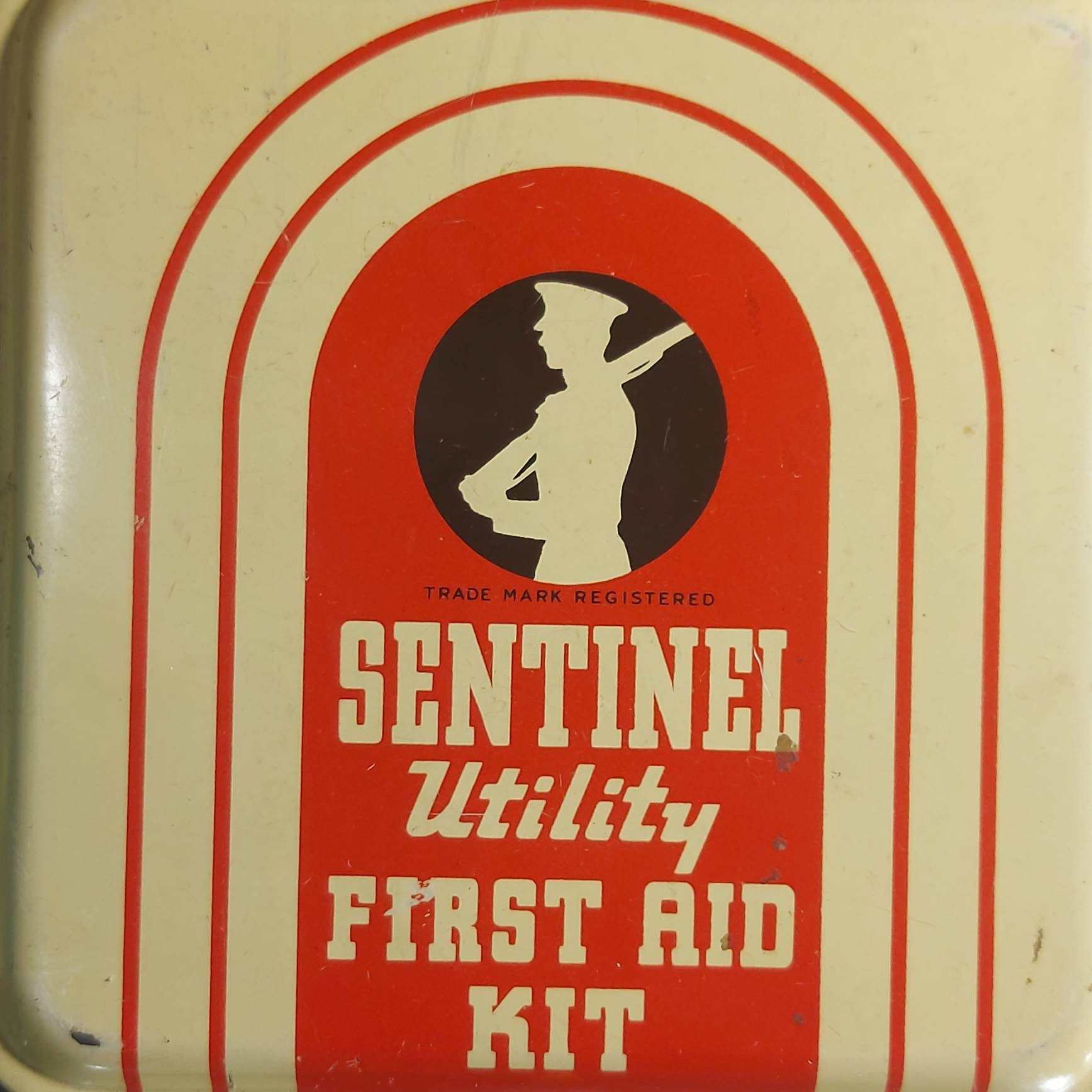 Antique Sentinel Utility, First Aid Kit, Metal Tin, Vintage 40s, Red ...