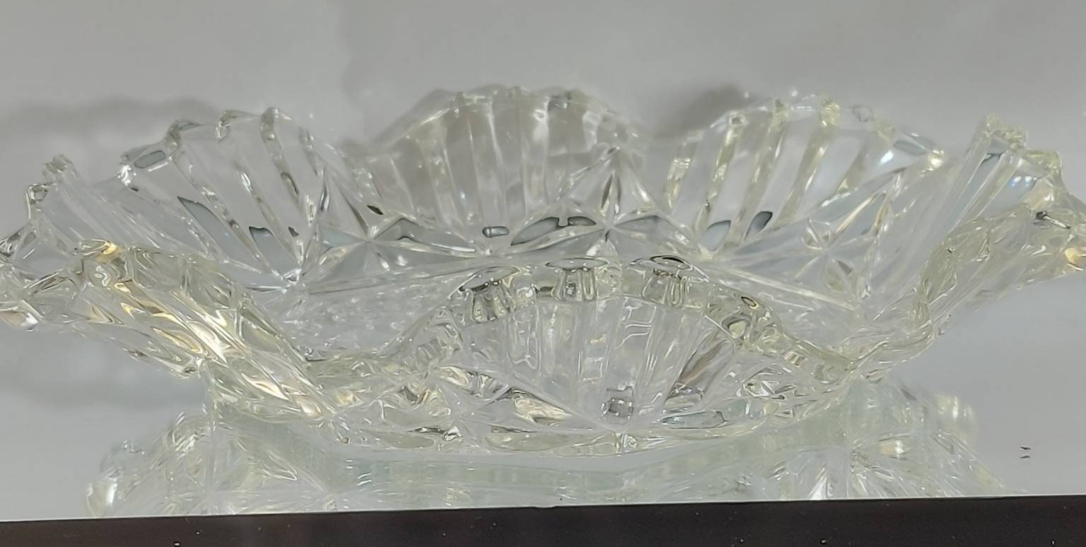 Crystal Serving Set, (3pcs.) Large Vintage, Serving Bowl, Serving Bowl ...