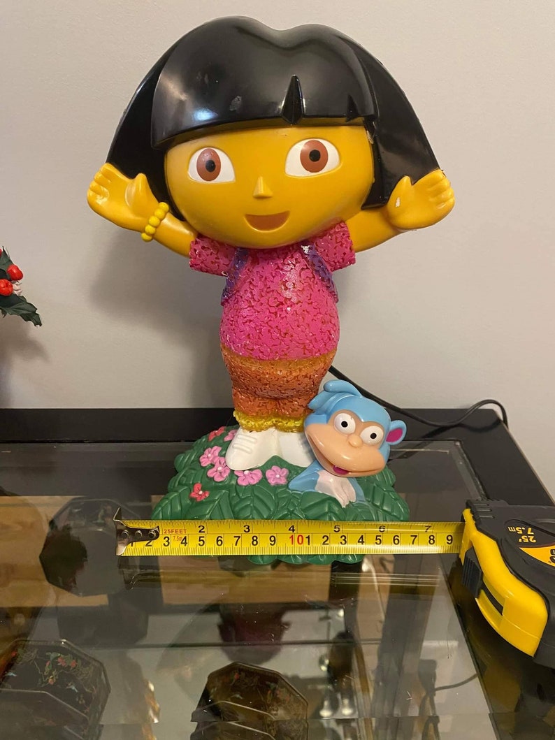 Dora the Explorer Lamp, Plastic and Rubber, Vintage Table Lamp, Childs ...