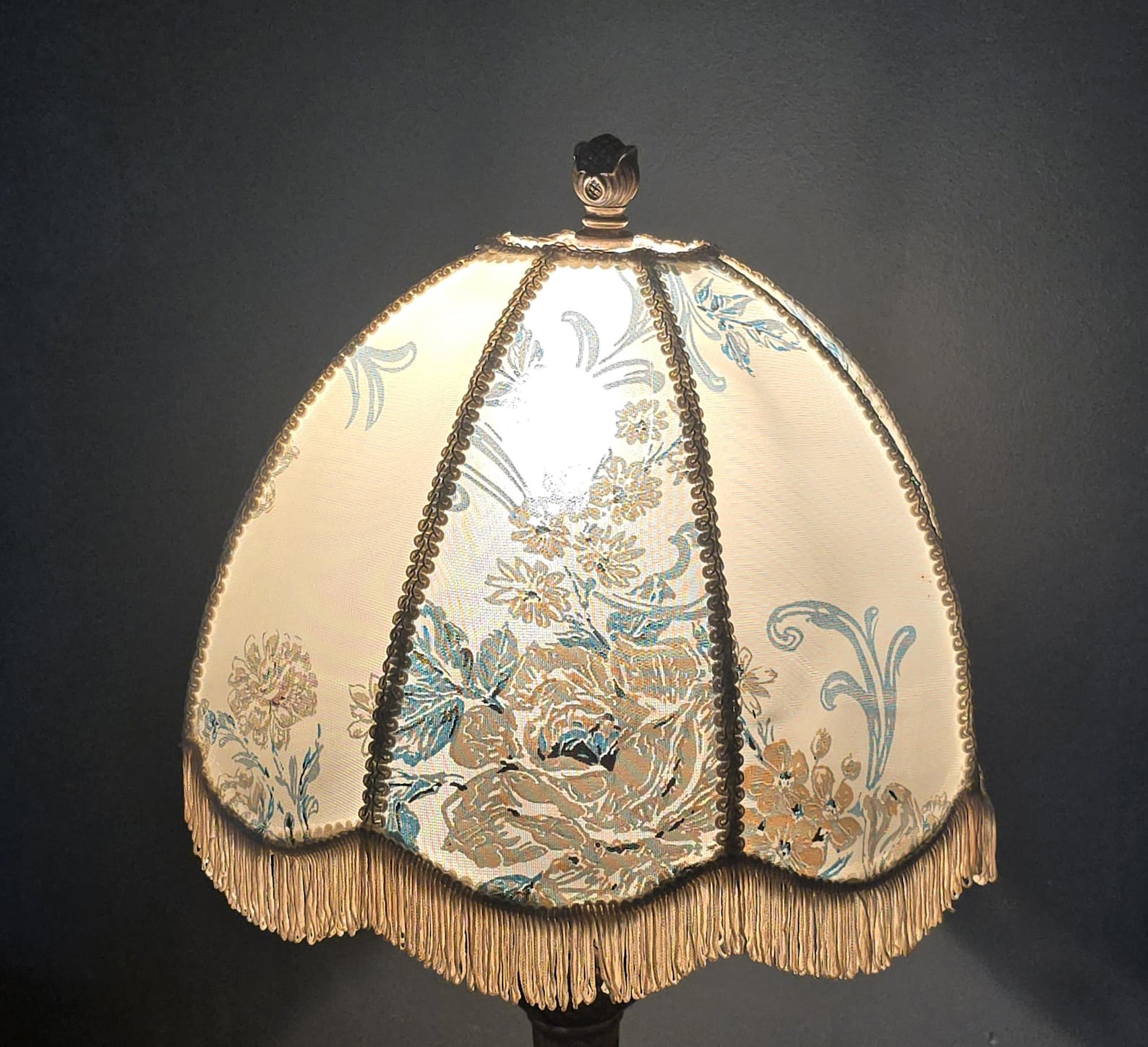 Fringe Shade, Vintage, Lamp Shade, Silk Floral, Home Decor, Victorian ...