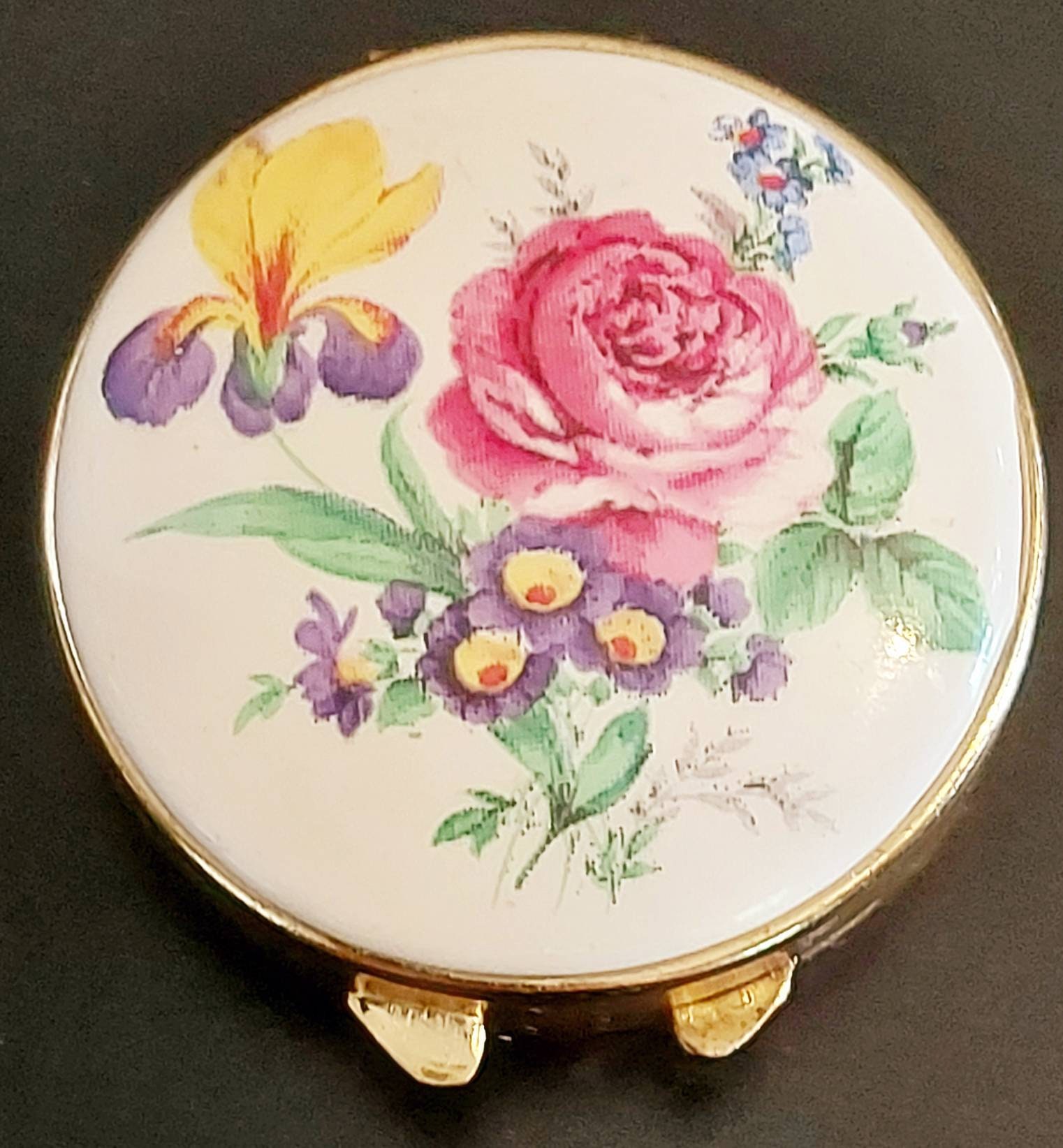 Medicine Box Vintage Pill Container Brass Round Keepsake | Etsy