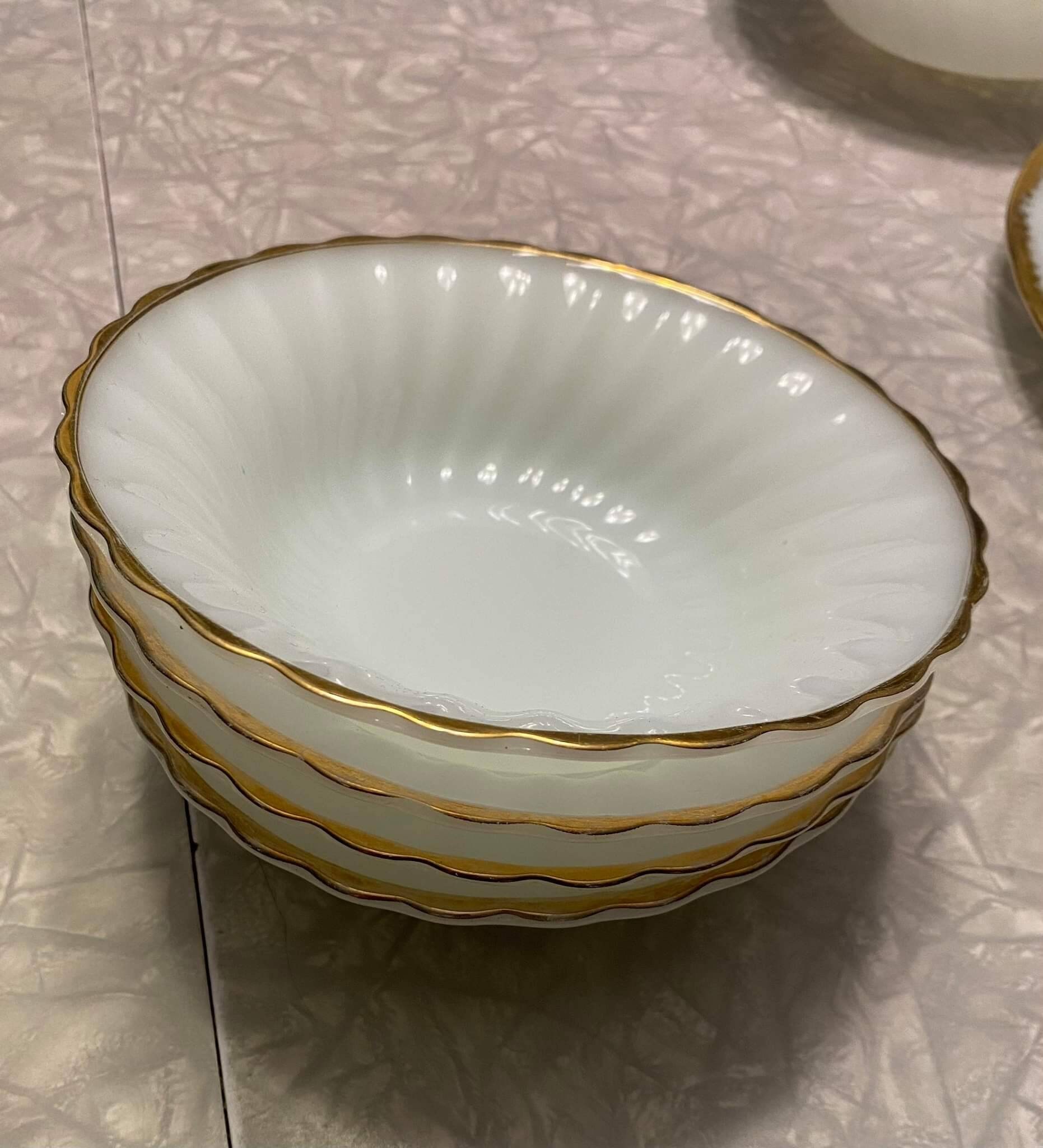 Fire King, Dishes, (9 Pcs)vintage, Milk Glass, Relish Dish, Serving ...