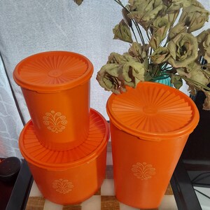 Tupperware, Canisters, Vintage Tupperware Canister Set, (6pcs), Orange ...