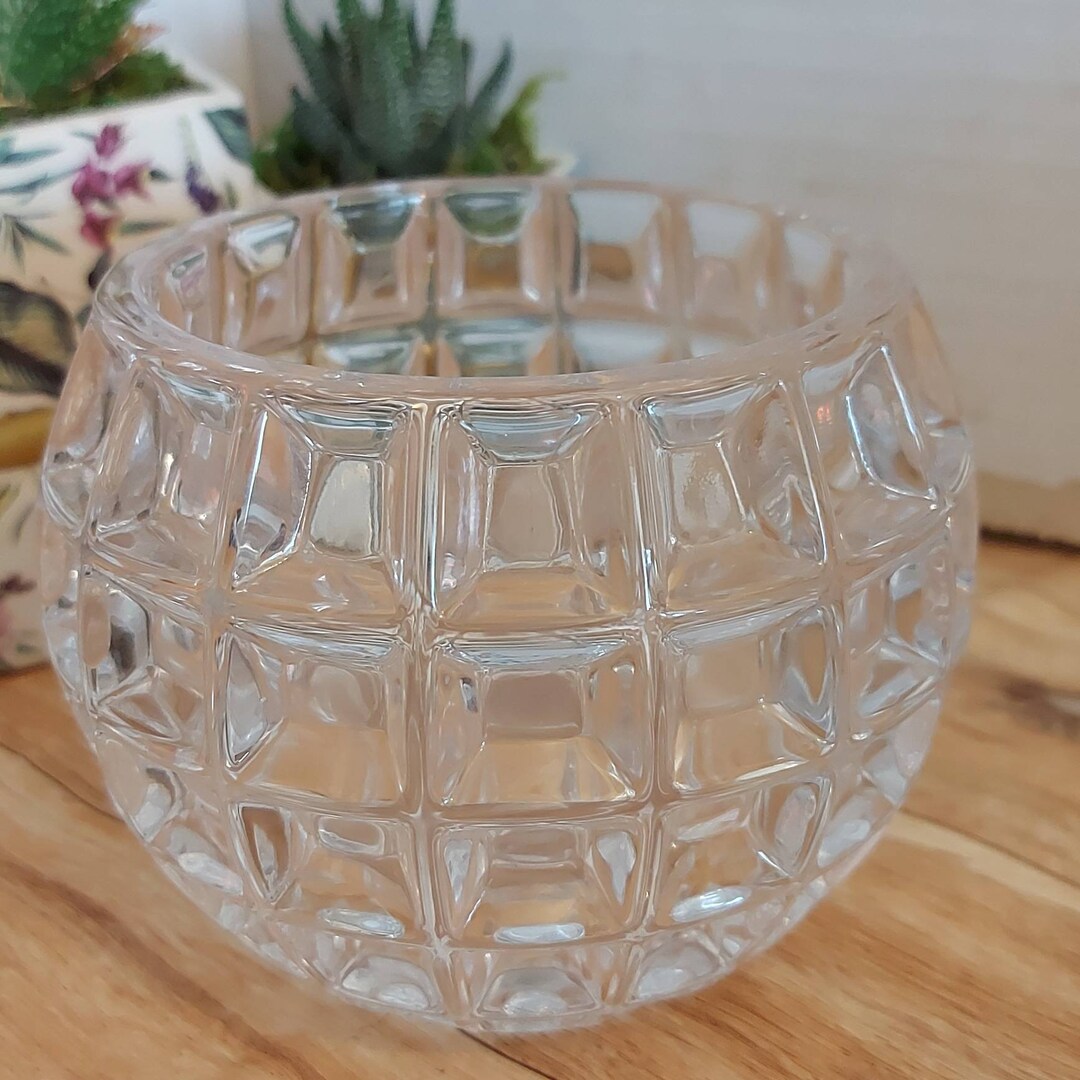 Bowring, Vintage Votive Holder, Fine Crystal, Rose Bowl, Crystal Studio ...