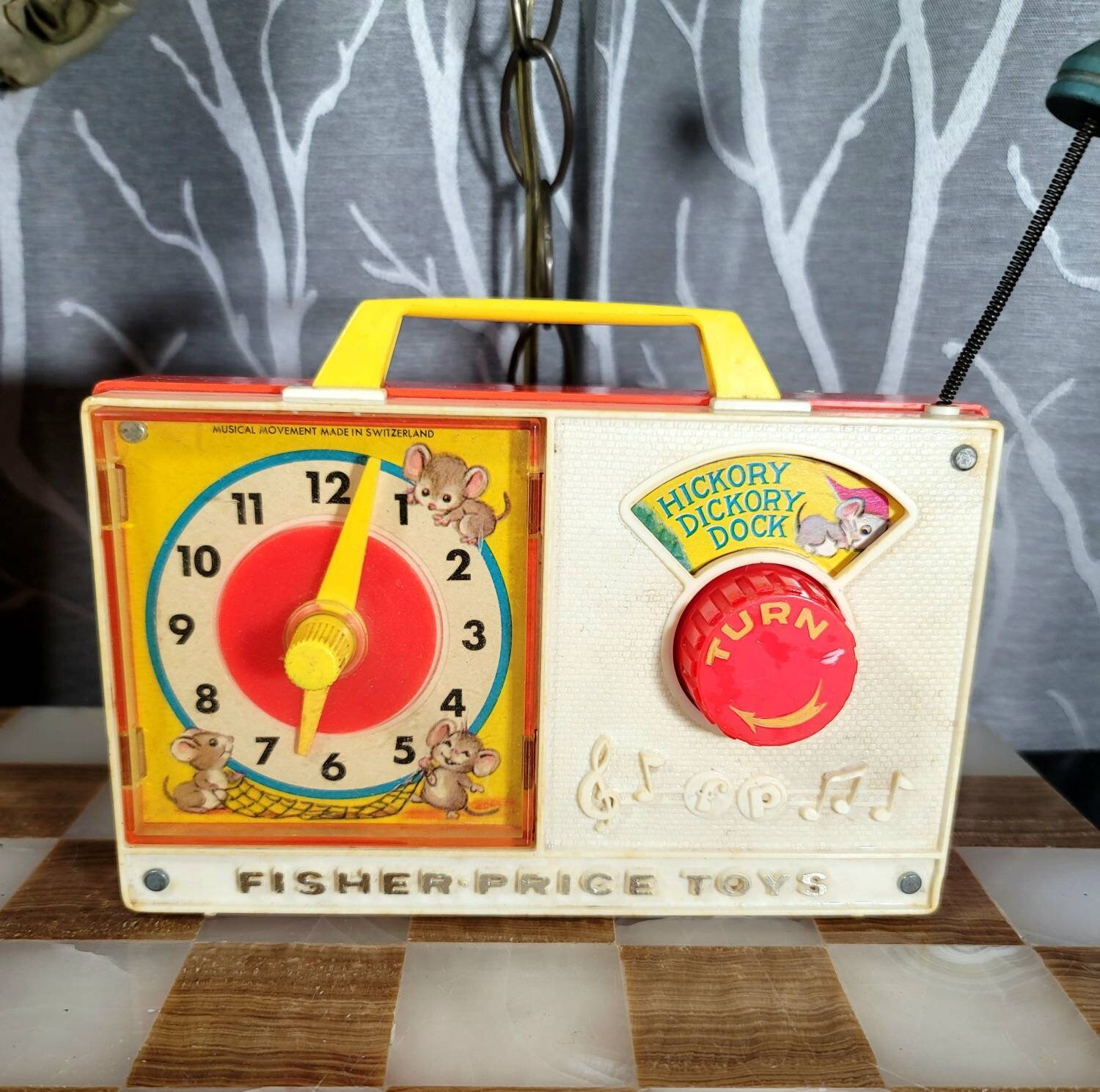 Toys Push & Pull Toys Vintage Fisher Price Hickory Dickory Dock Clock ...