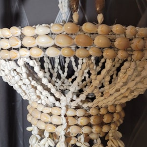 Vintage Hanging Seashell Decor, Plant Hanger, Large, Cowrie Planter ...