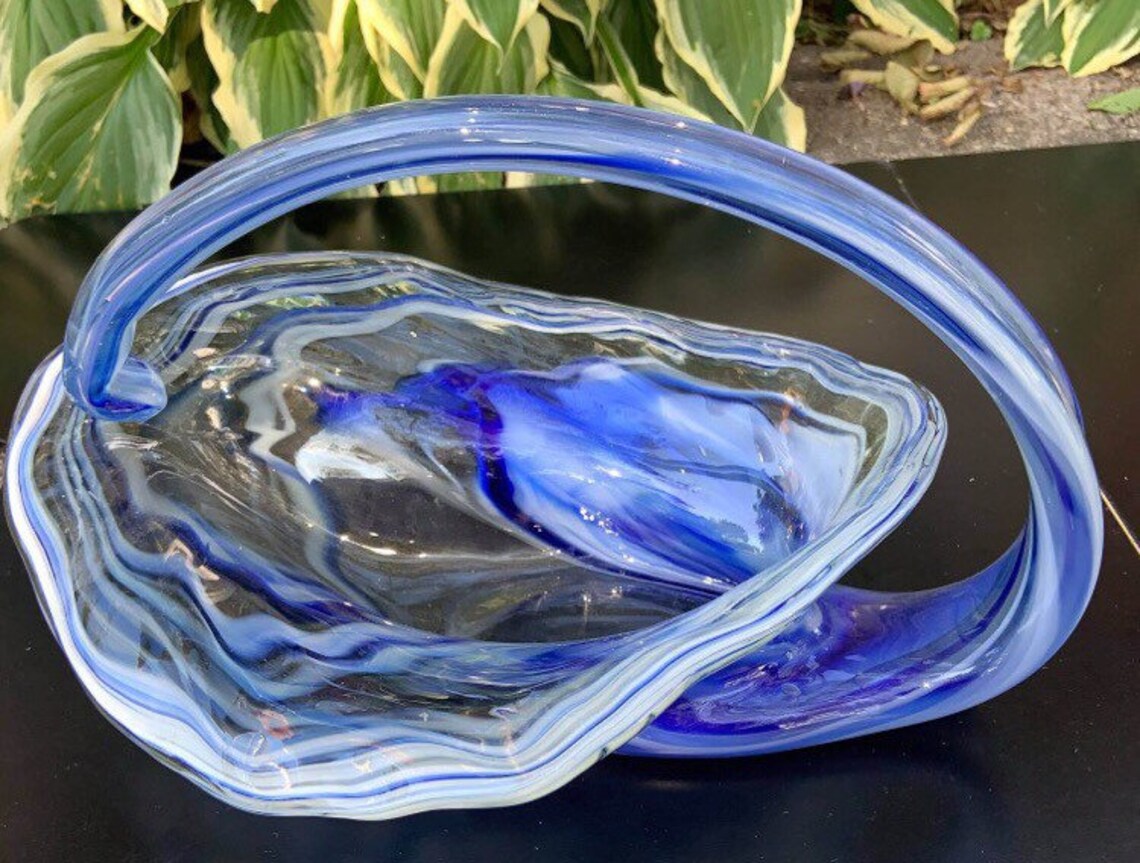 Sooner Glass Centrepiece Vintage Hand Blown Canadian Art | Etsy