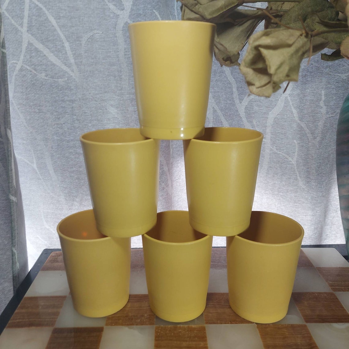 Tupperware Tumblers, Tall Tumblers, Small Tumblers, Vintage 70s, Yellow ...