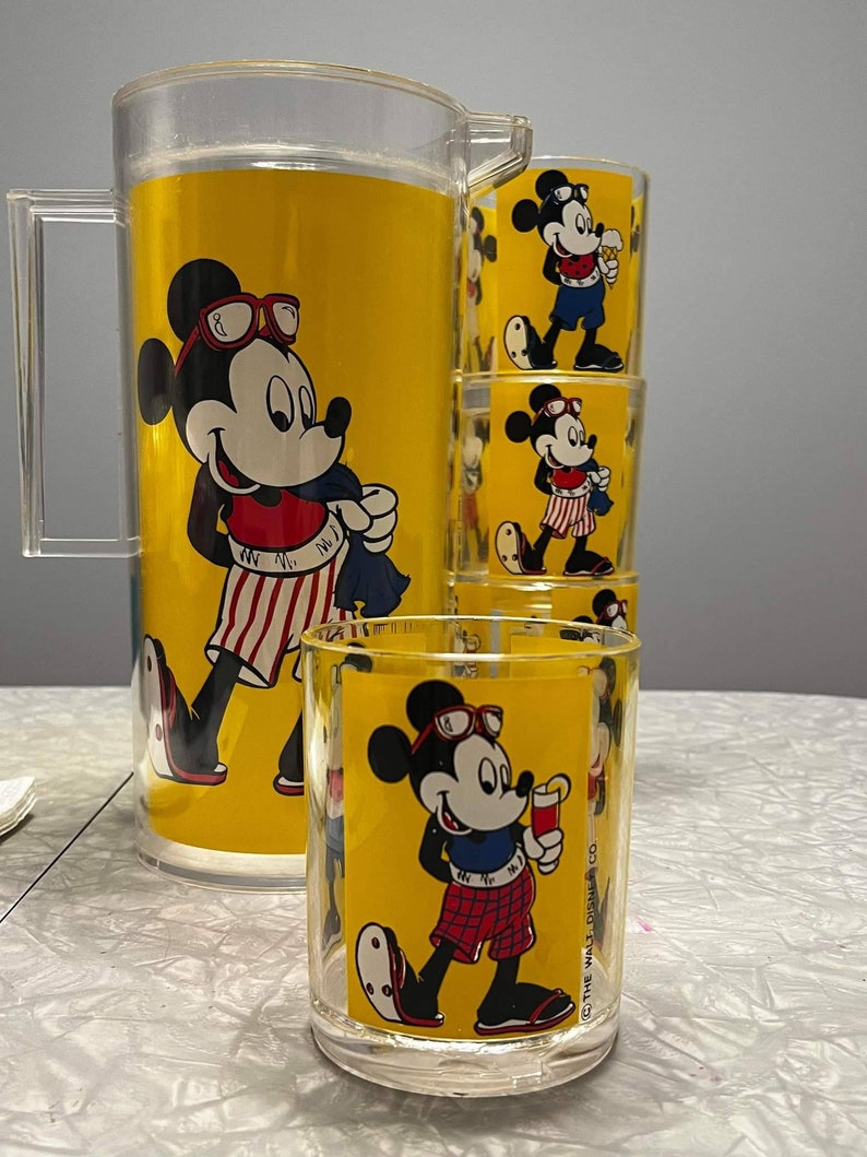 Mickey Mouse Pitcher/tumbler Set, the Walt Disney Co, Plastic Tumblers ...