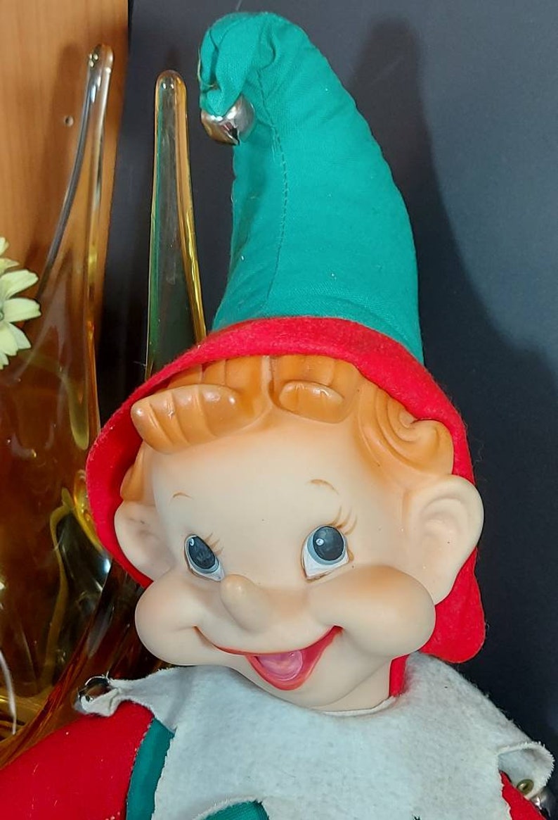 Rushton Co. Vintage Elf Plush Rubber face Christmas Toy | Etsy