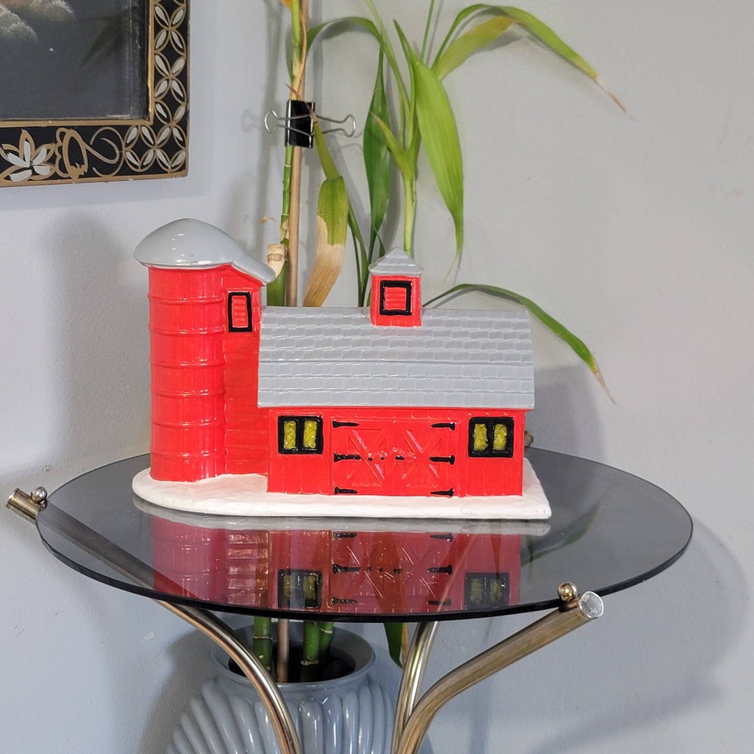 Byron Molds, Barn, Bisque Porcelain, Vintage 80s, Handpainted, Red Barn ...