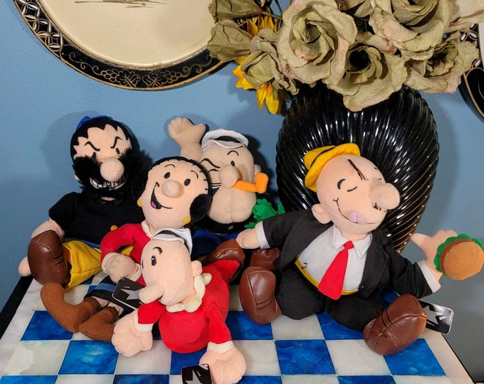 Popeye, Oliver Oil, Sweet Pea, Bluto Castor Oil, Plush, Vintage, Brand ...