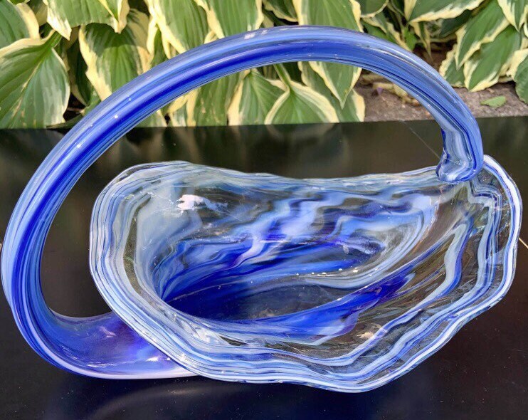 Sooner Glass Centrepiece Vintage Hand Blown Canadian Art | Etsy