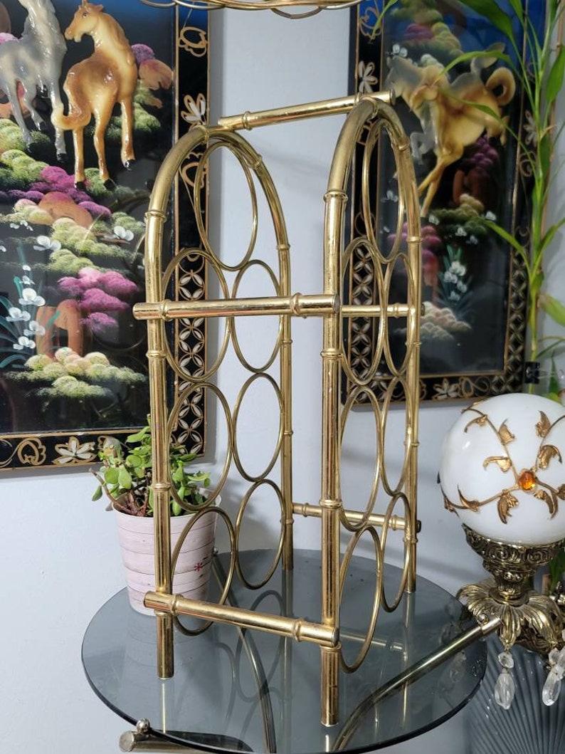 Brass Wine Rack Vintage Wine Bottle Holder Drink and - Etsy