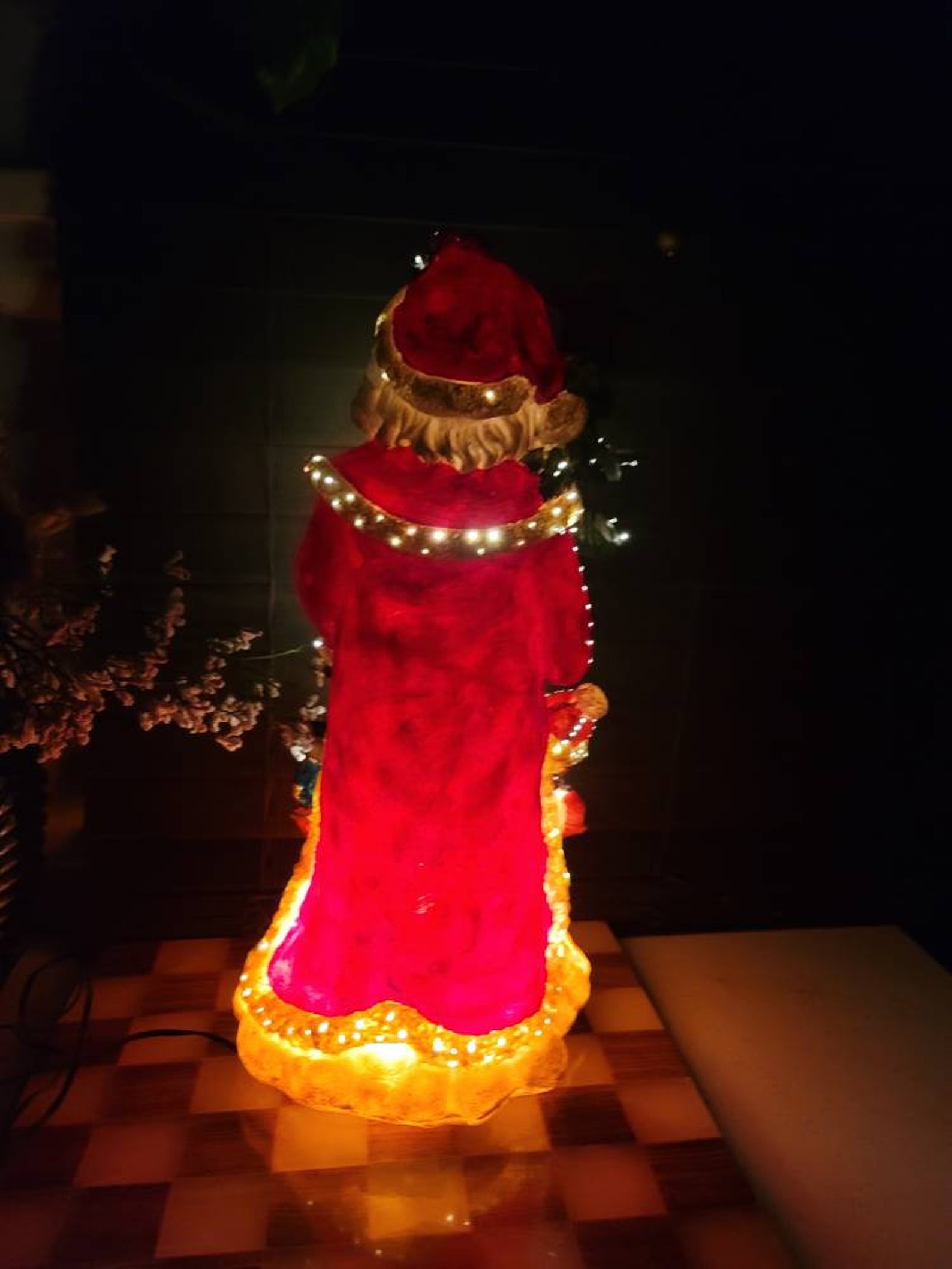 Fiber Optic Santa Clause Resin Statue Figurine Large | Etsy