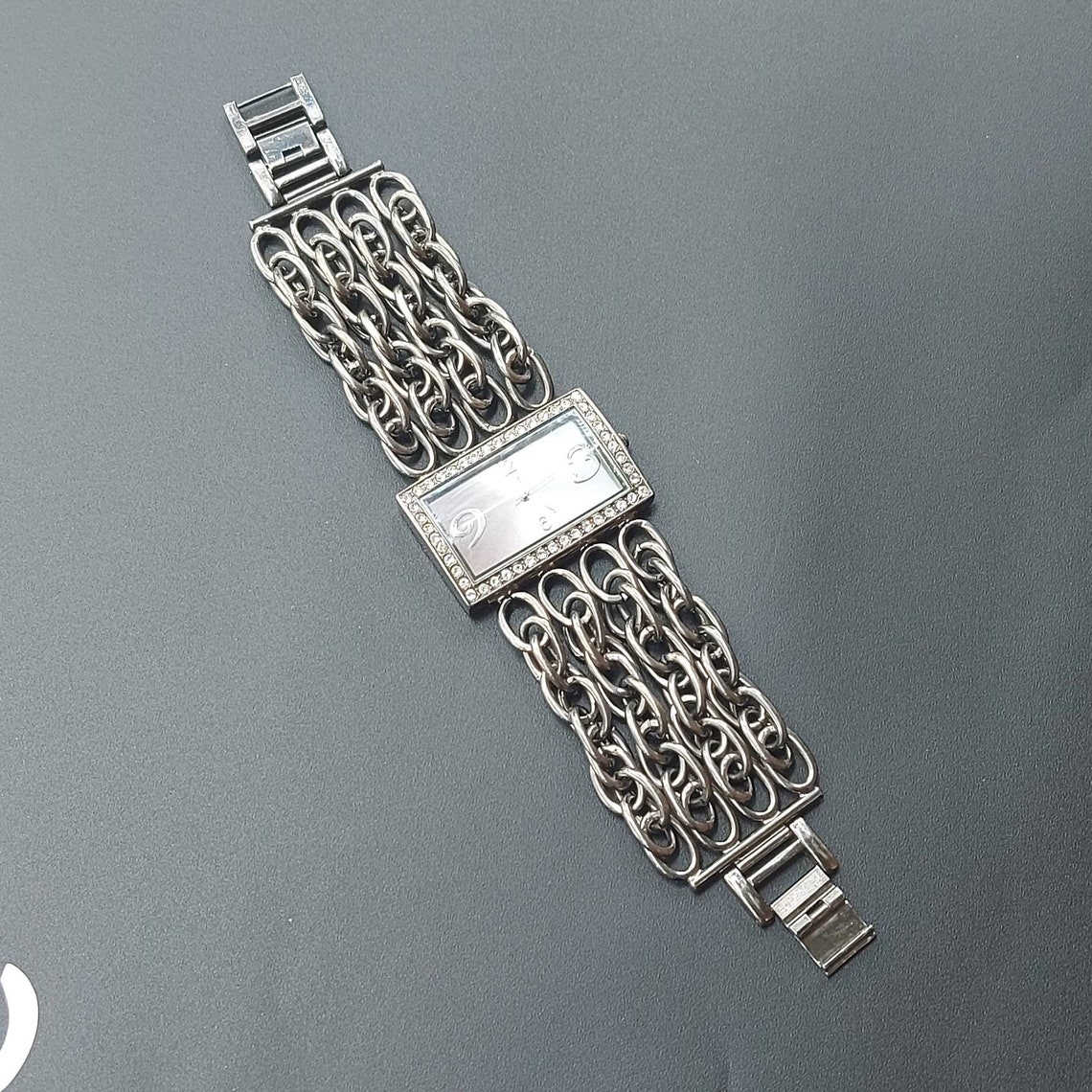 Sandra Fellini, Signed, Milano, Vintage Chain Link Wrist Watch, Women's ...