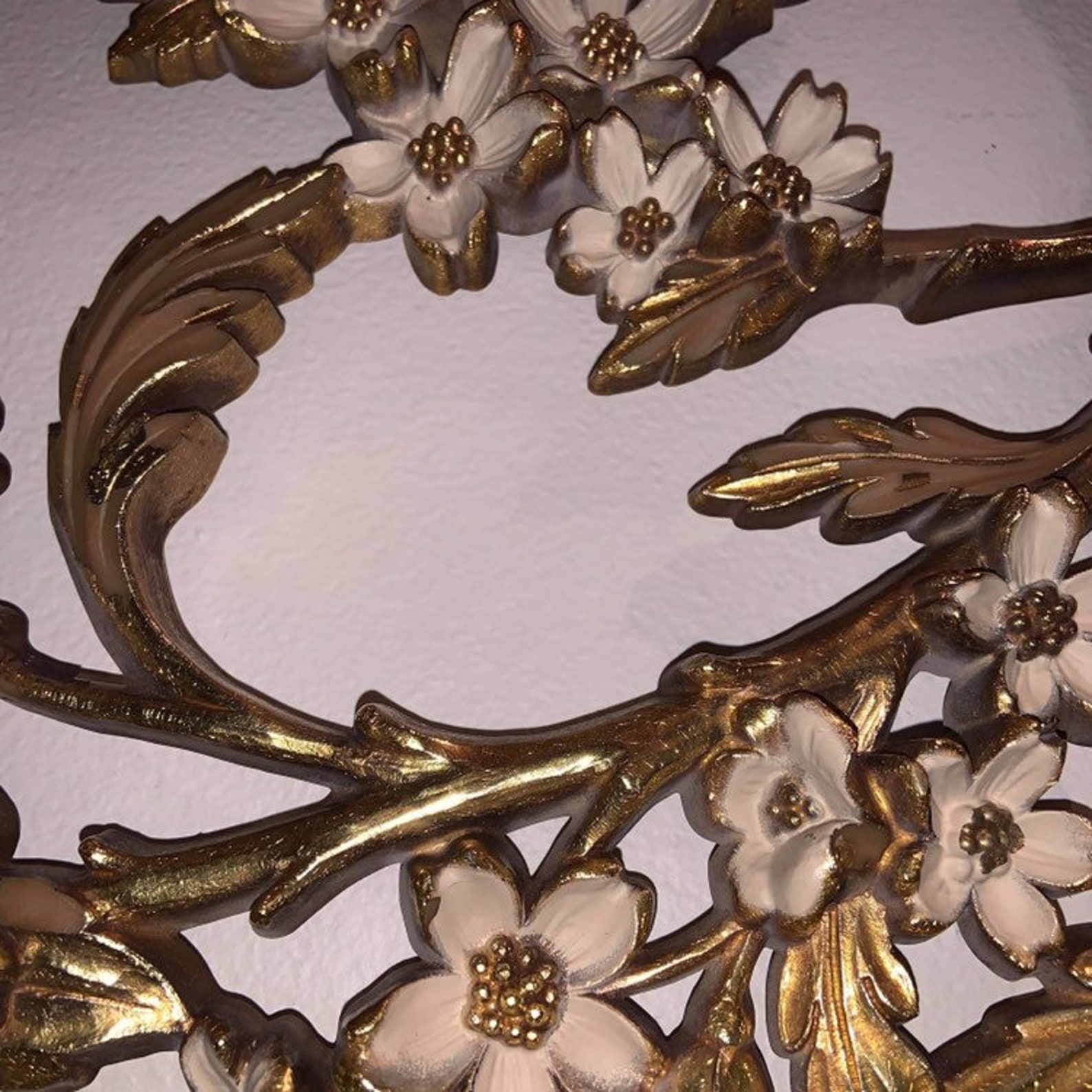 Syroco 7034 Vintage Wall Decor 60s Decor Dogwood Gold Leaf | Etsy