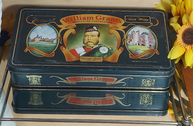 William Grant, Tin Box, Miniature Collection, Scottish Distiller ...