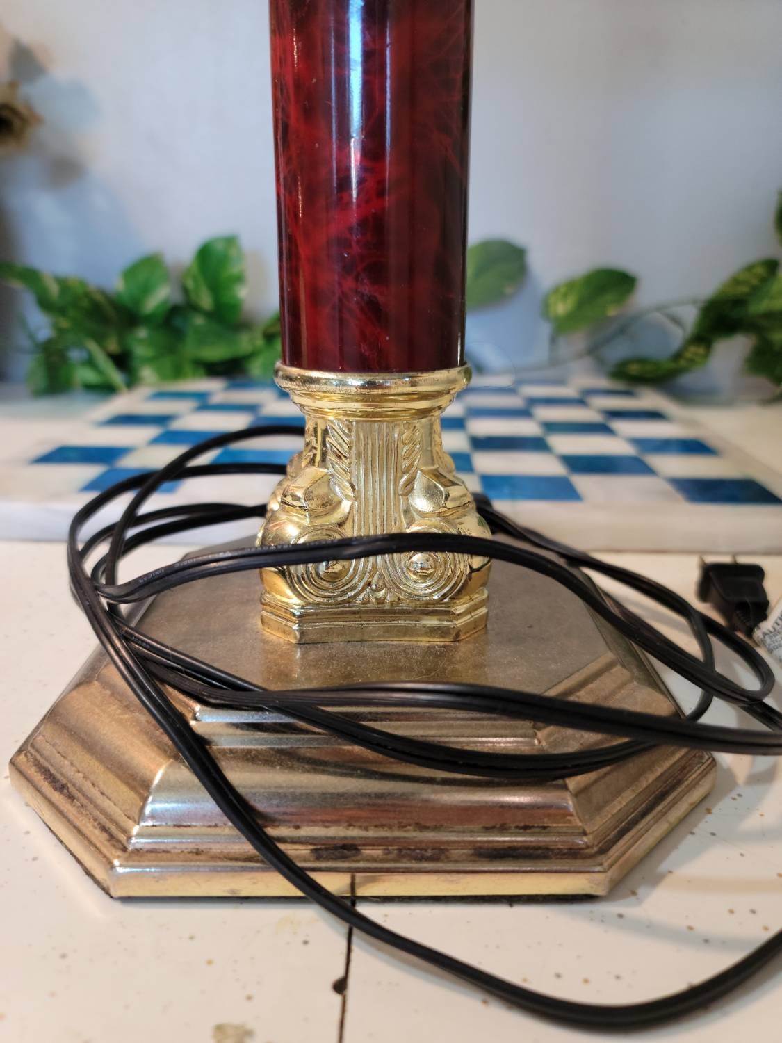 Halogen Table Lamp, Brass, Glass, Atomic, UFO, Flying Saucer, Vintage ...