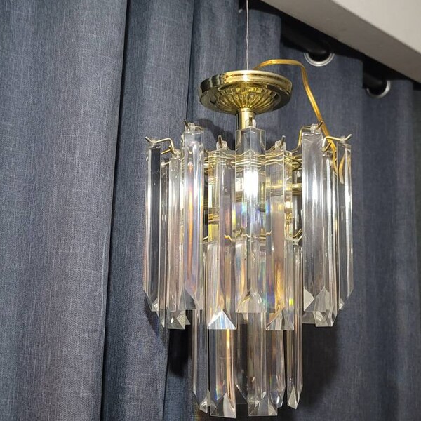 Vintage Lucite Chandelier - Etsy