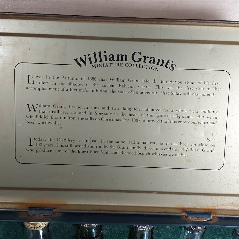 William Grant, Tin Box, Miniature Collection, Scottish Distiller ...