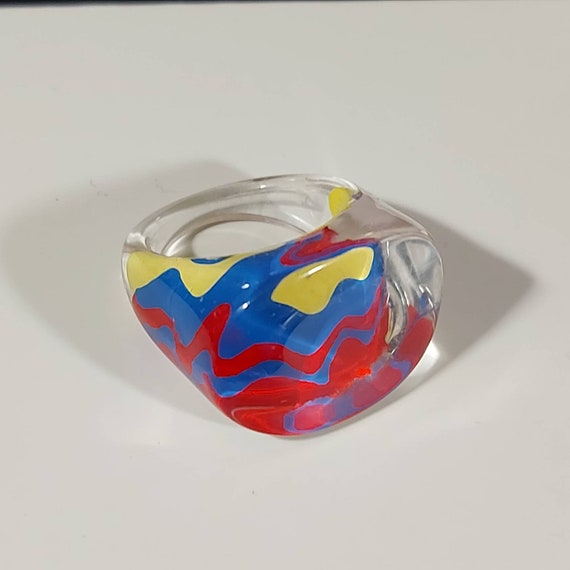 Womens Ring, Lucite, Plastic, Retro, Vintage Ring, Ch… - Gem
