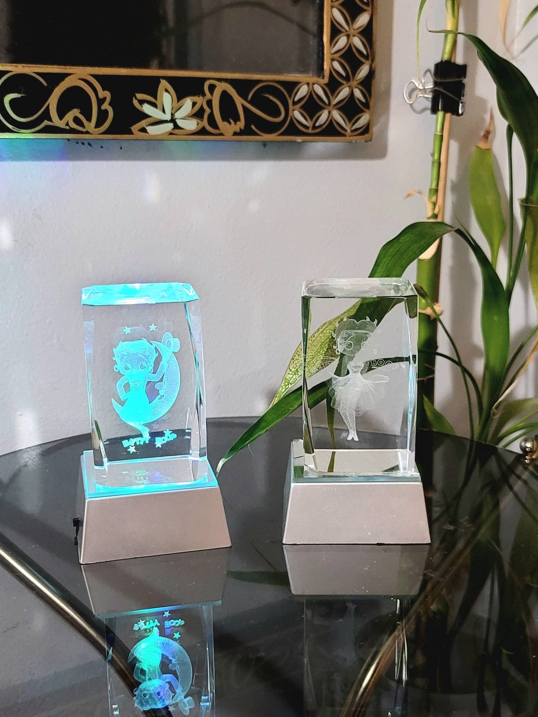 Betty Boop, 3D Laser Crystal Lights, Engrave, Crystal Gifts, With LED ...