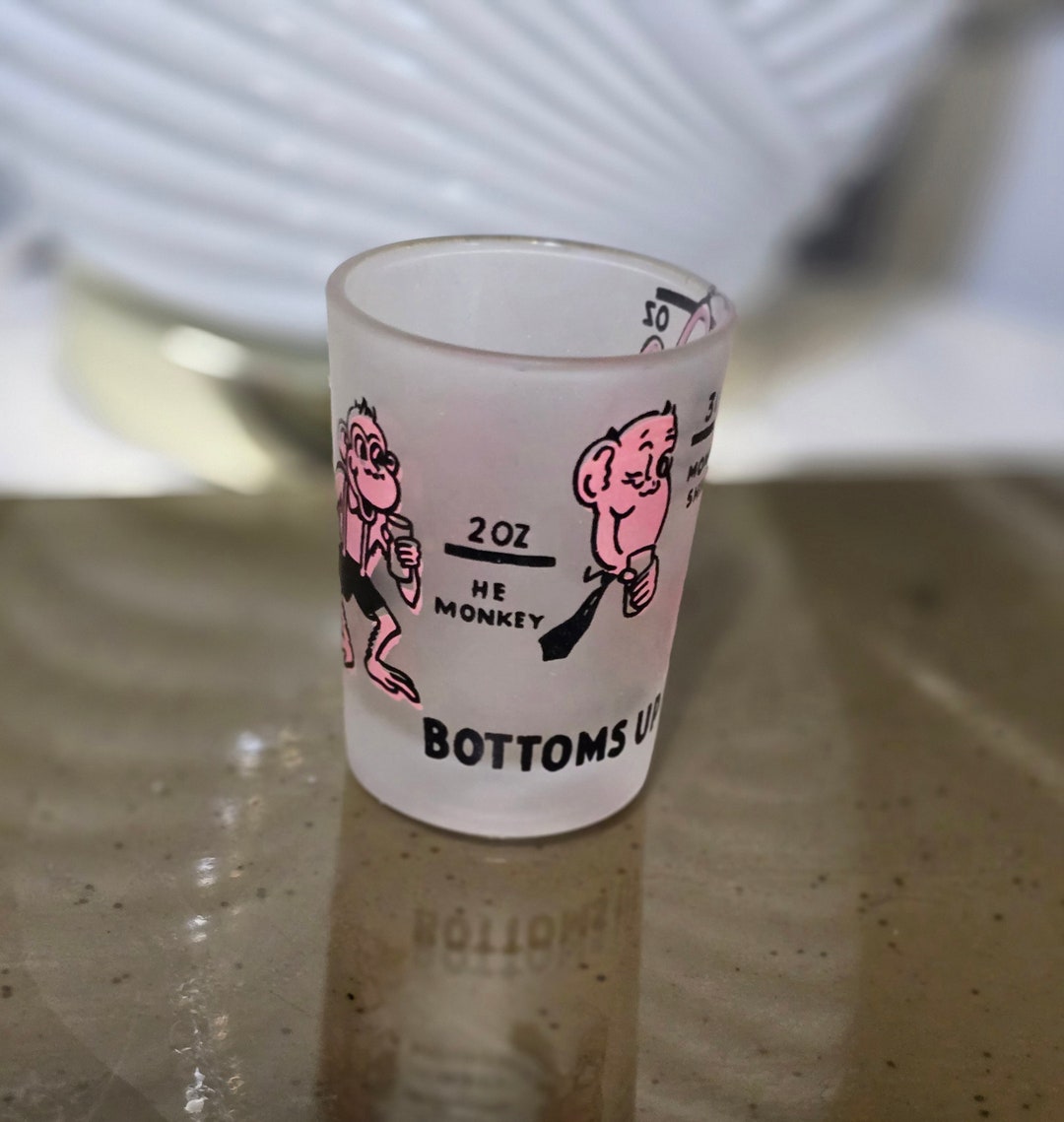Shot Glass, Mugs, Vintage, Hazel Atlas Novelty Shot Glass, "say When ...