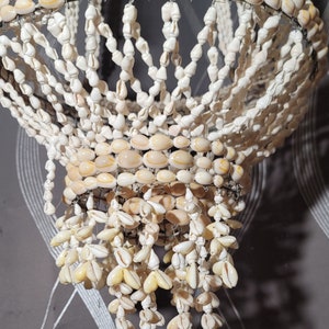Vintage Hanging Seashell Decor, Plant Hanger, Large, Cowrie Planter ...