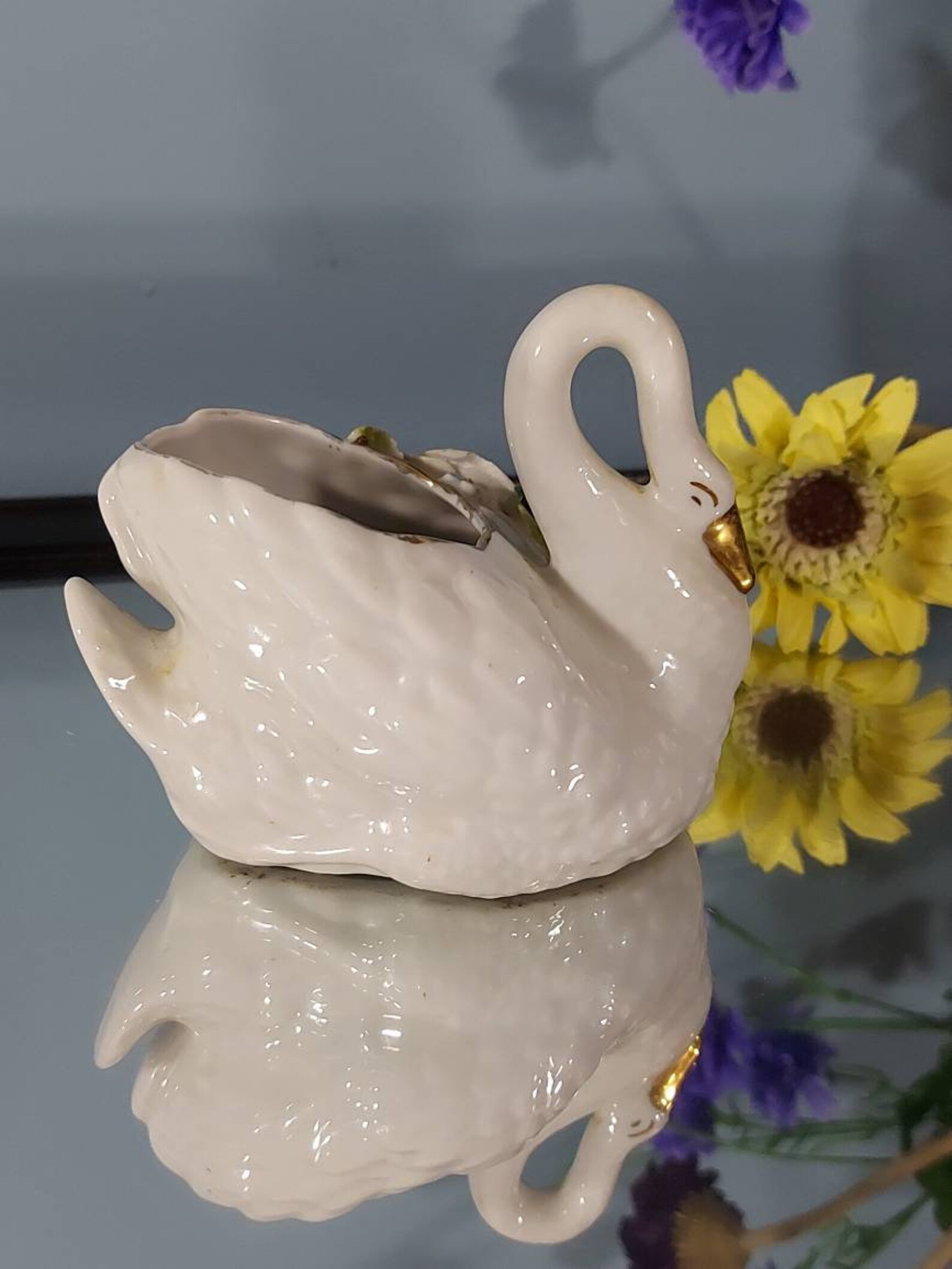 Capodimonte Swan Planter Decor Vintage Made in Germany | Etsy