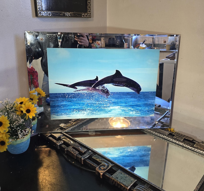 Motion Wall Hanging, Motion Picture Water, Moon, Dolphin, Vintage 70s ...
