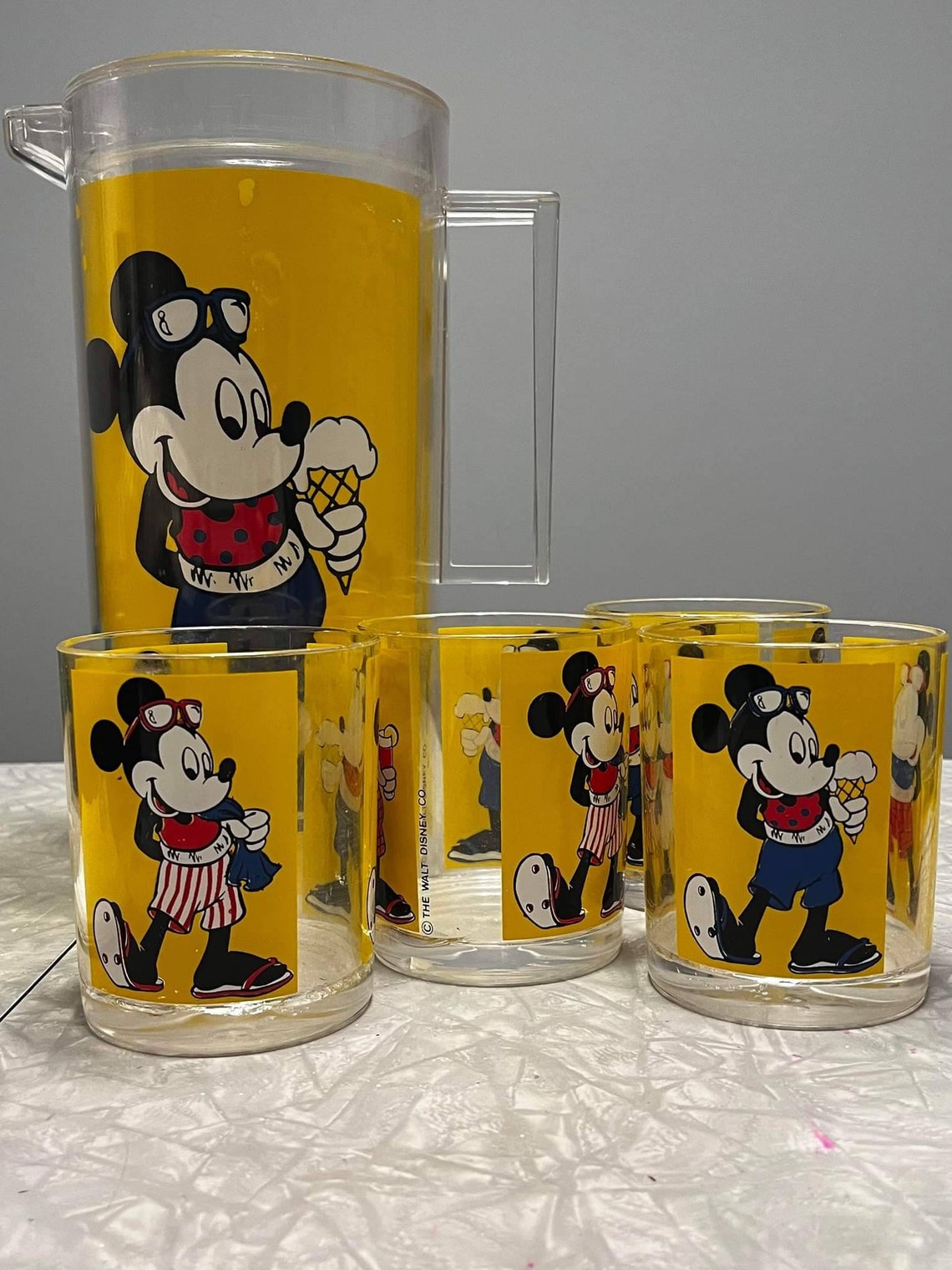 Mickey Mouse Pitcher/tumbler Set, the Walt Disney Co, Plastic Tumblers ...