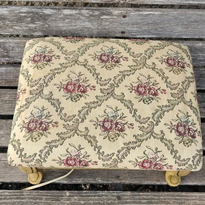 Heated Footstool, Ottoman, Electric, Needlepoint, Wood, Original, Small ...