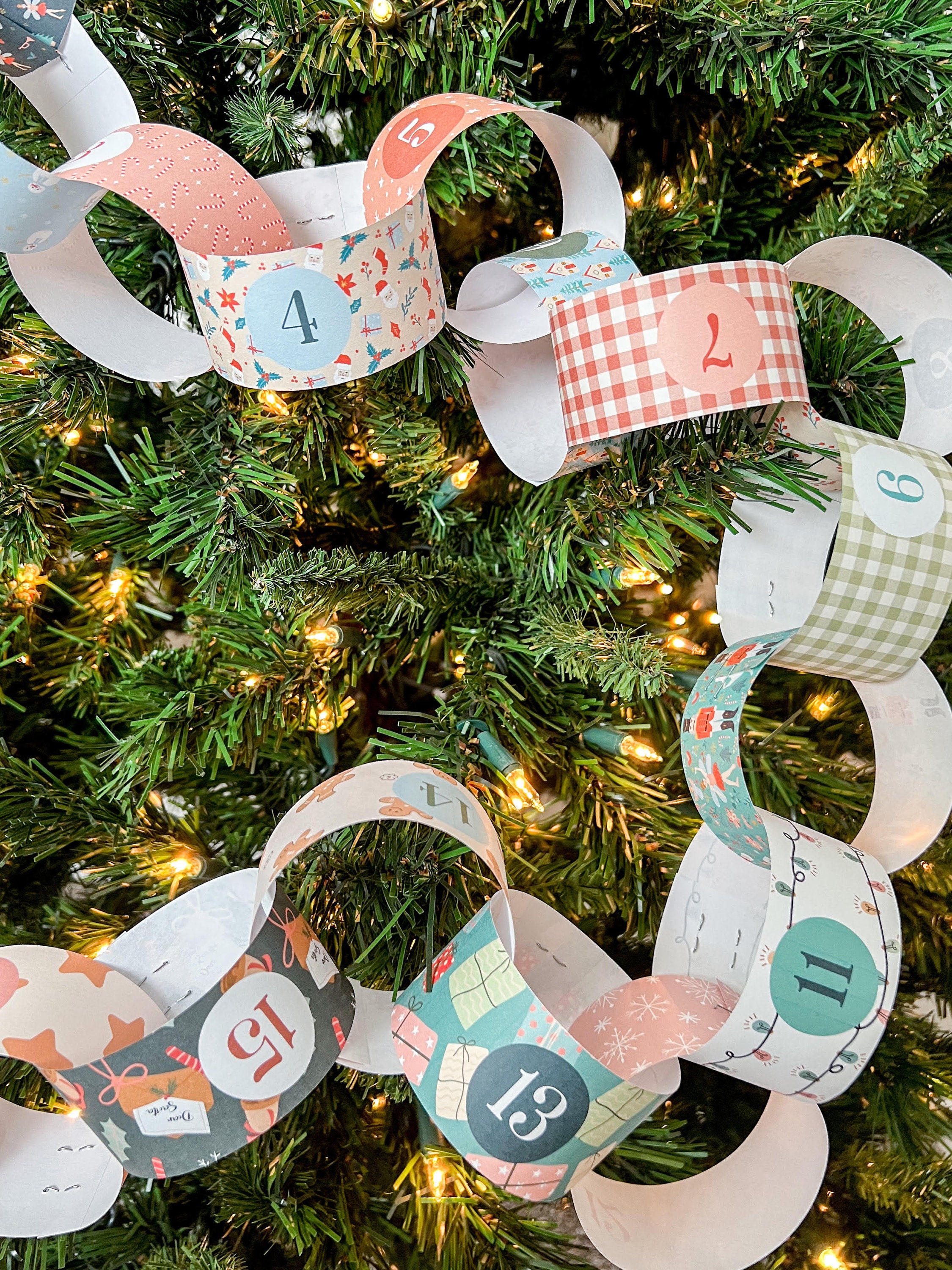 Christmas Advent Calendar Paper Chain: Kids Printable Countdown ...