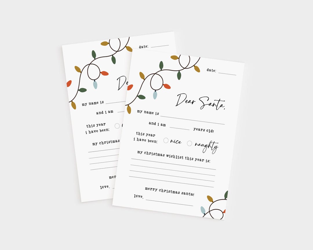 Letter to Santa, Kids Letter to Santa, Christmas Letters to Santa, Kids ...