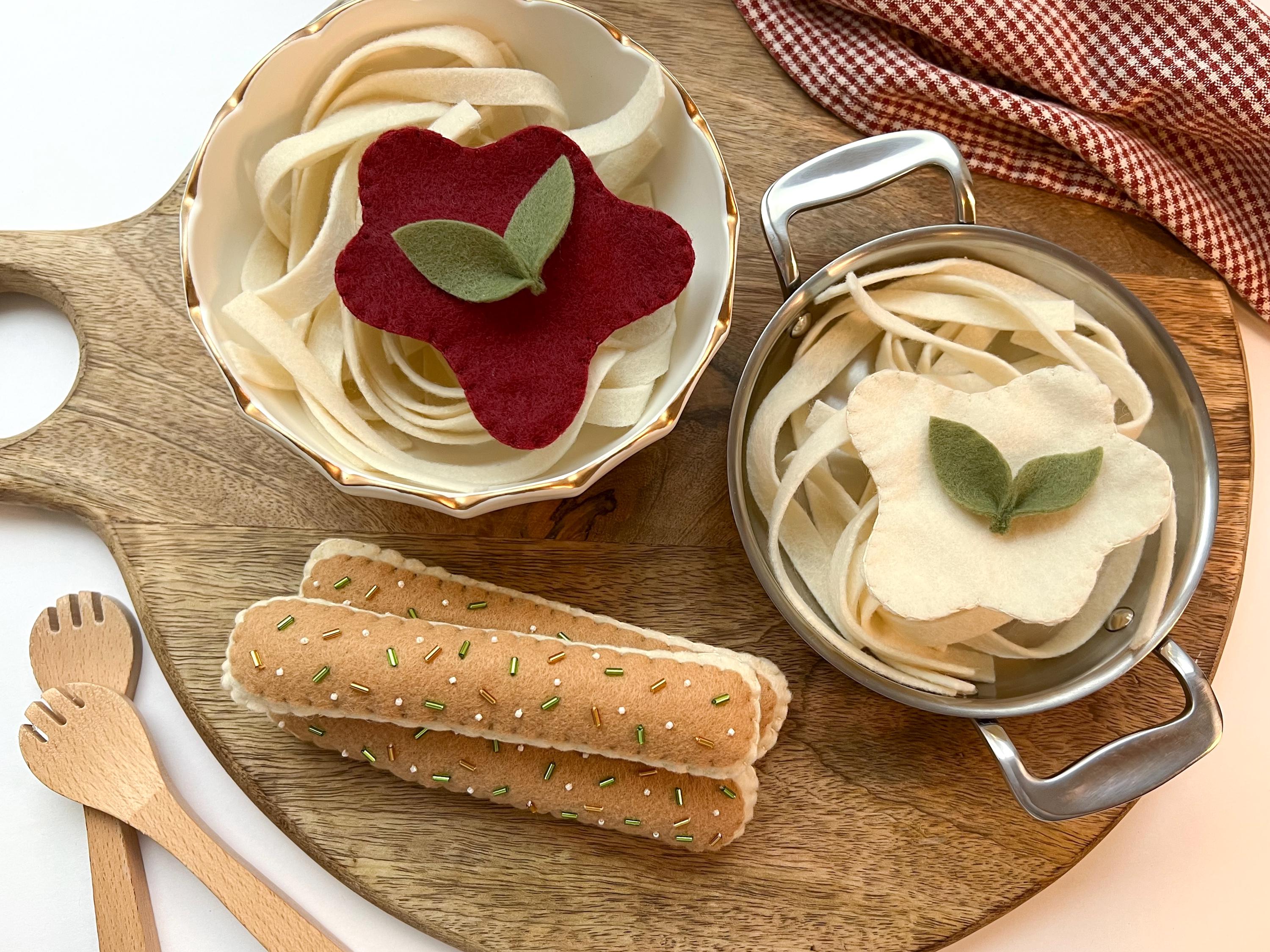 Felt Pasta Set, Felt Noodles, Felt Food Pasta, Pretend Felt Play Food ...