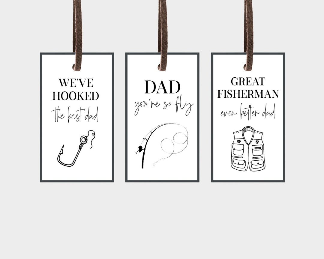 Father's Day Tags, Fishing Father's Day Tags, Editable Tags, Digital ...