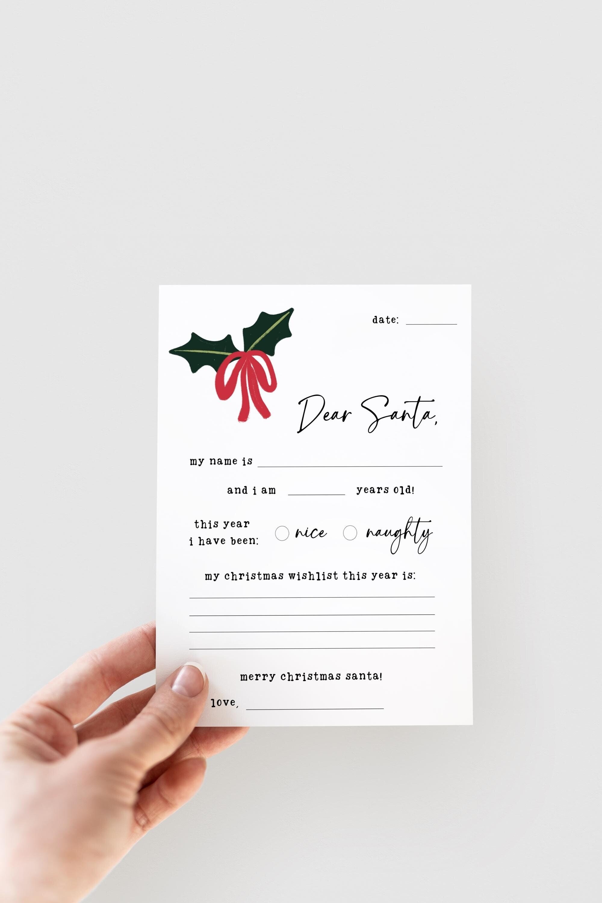 Letter to Santa, Kids Letter to Santa, Christmas Letters to Santa, Kids ...