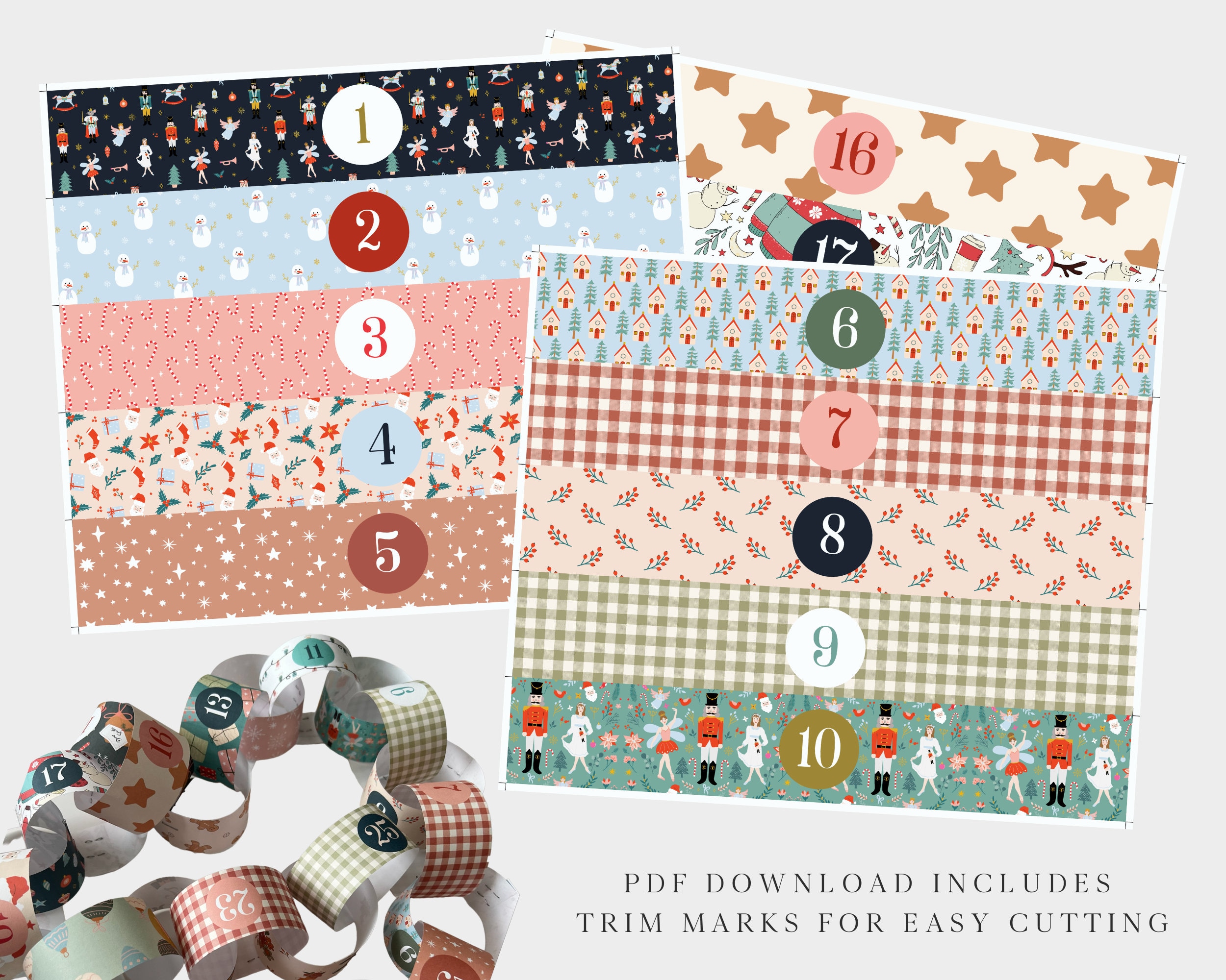 Christmas Advent Calendar, Paper Chain Christmas Count Down for Kids ...