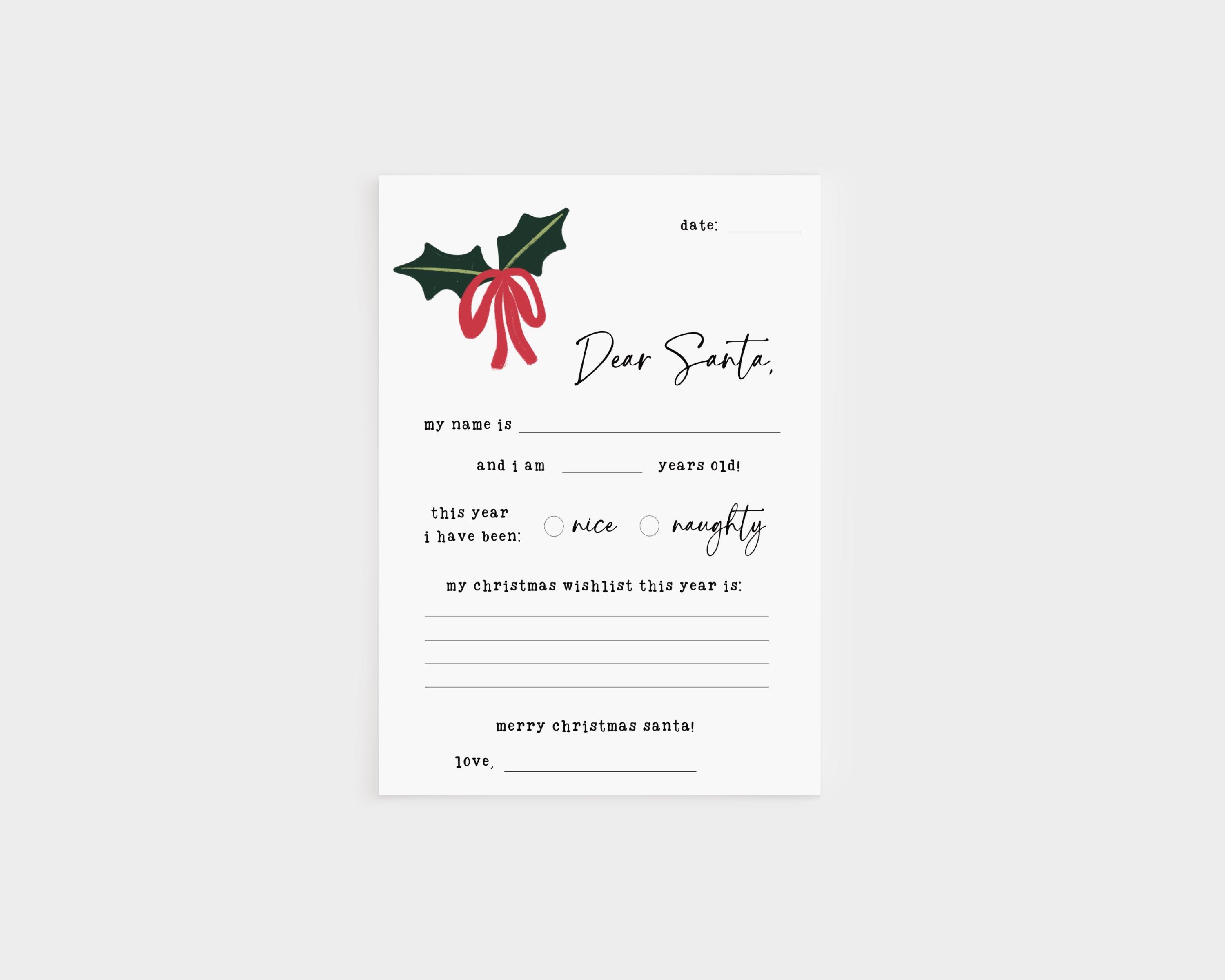 Letter to Santa, Kids Letter to Santa, Christmas Letters to Santa, Kids ...