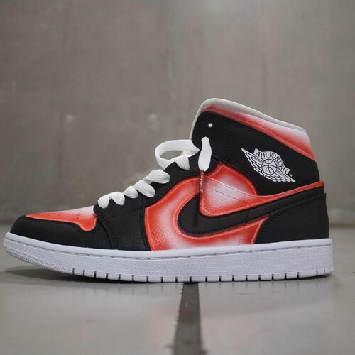 Custom Nike Air Jordan 1 Mid neon Flash Unique and - Etsy